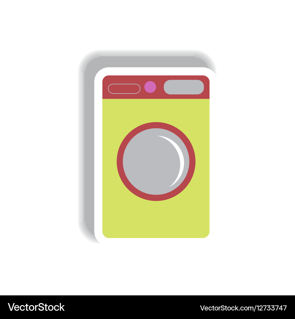 In paper sticker style washing Royalty Free Vector Image