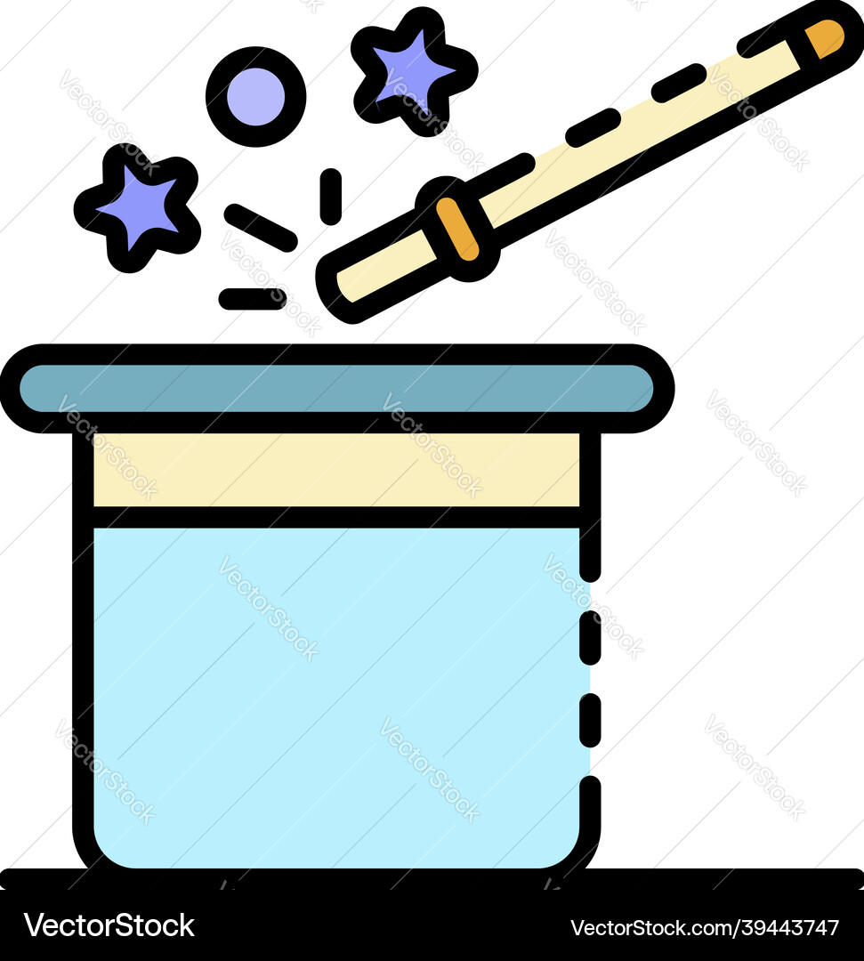 Magic band hat icon color outline Royalty Free Vector Image