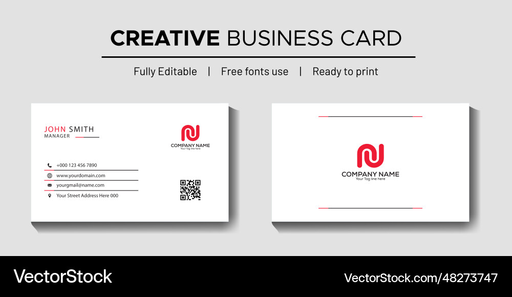 Simple and clean business card design template Vector Image