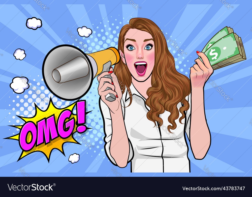 Surprise shocking successful business woman Vector Image Surprise shocking successful business woman Vector Image