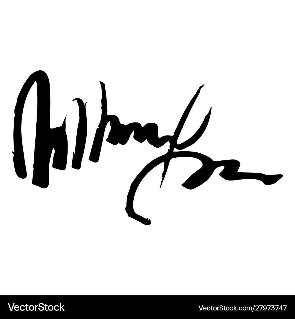 Unreadable handwriting font signature text Vector Image