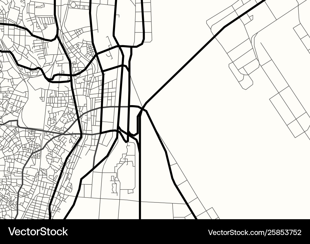 Abstract city map in black and white Royalty Free Vector
