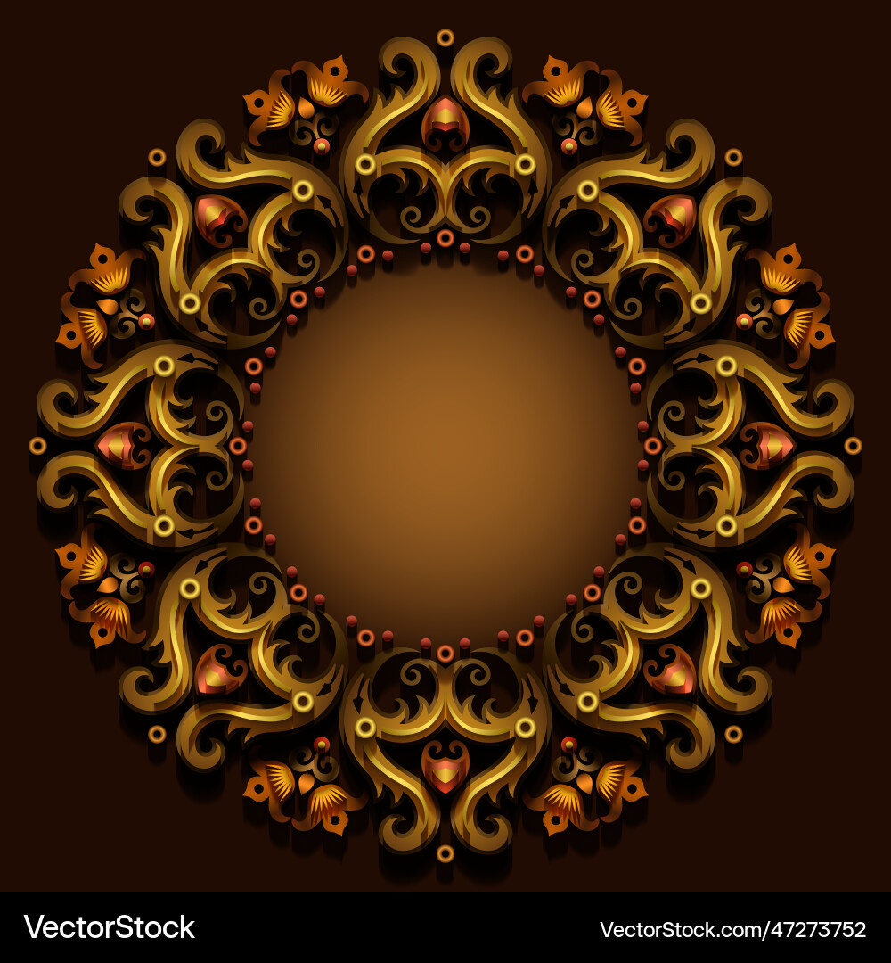 Abstract ornamental nature vintage round frame Vector Image