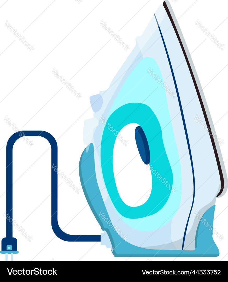 Blue clothing iron on a white background Vector Image