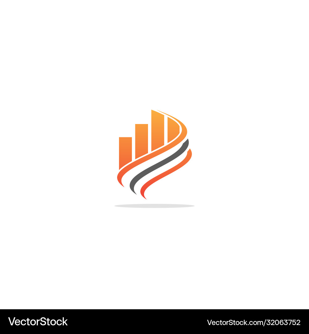 Business building chart company logo Royalty Free Vector