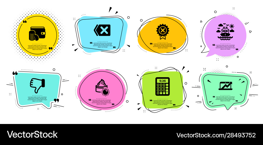 Calculator dislike hand and remove icons set Vector Image
