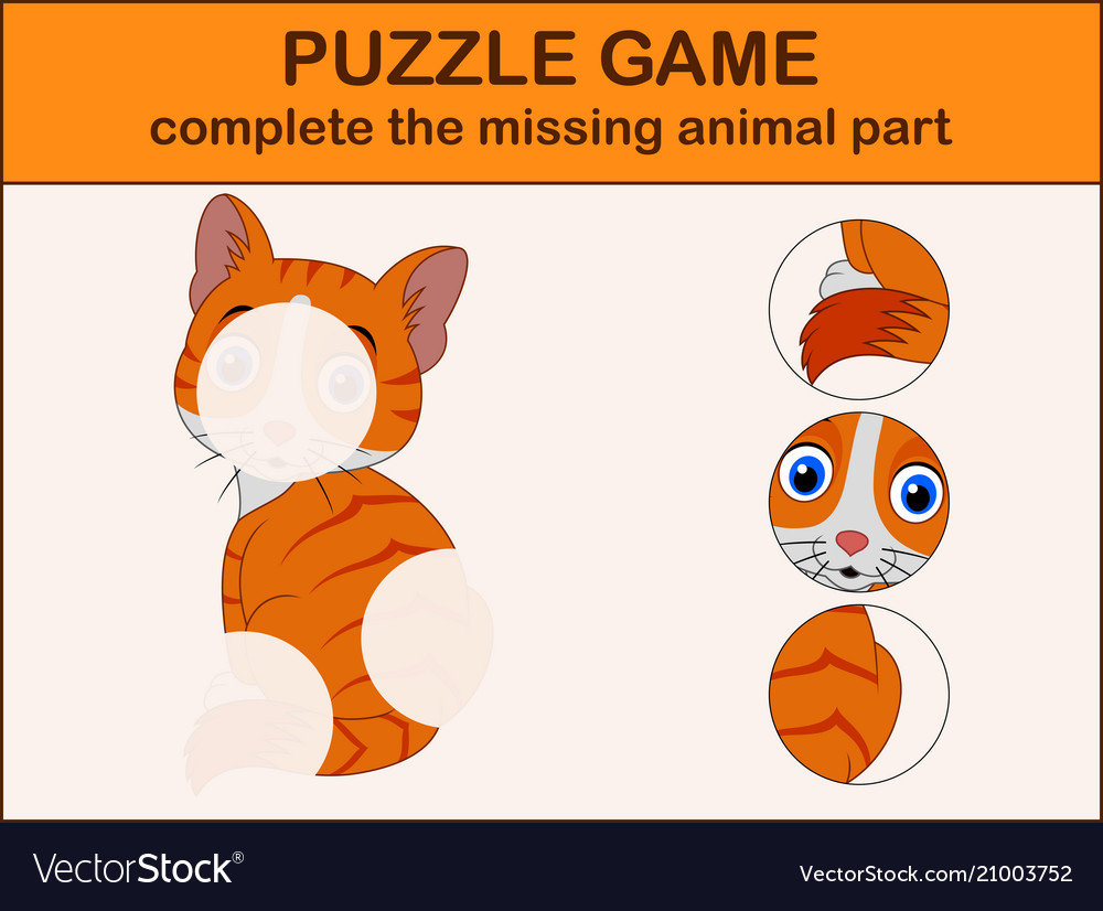 Complete the puzzle and find missing parts Vector Image