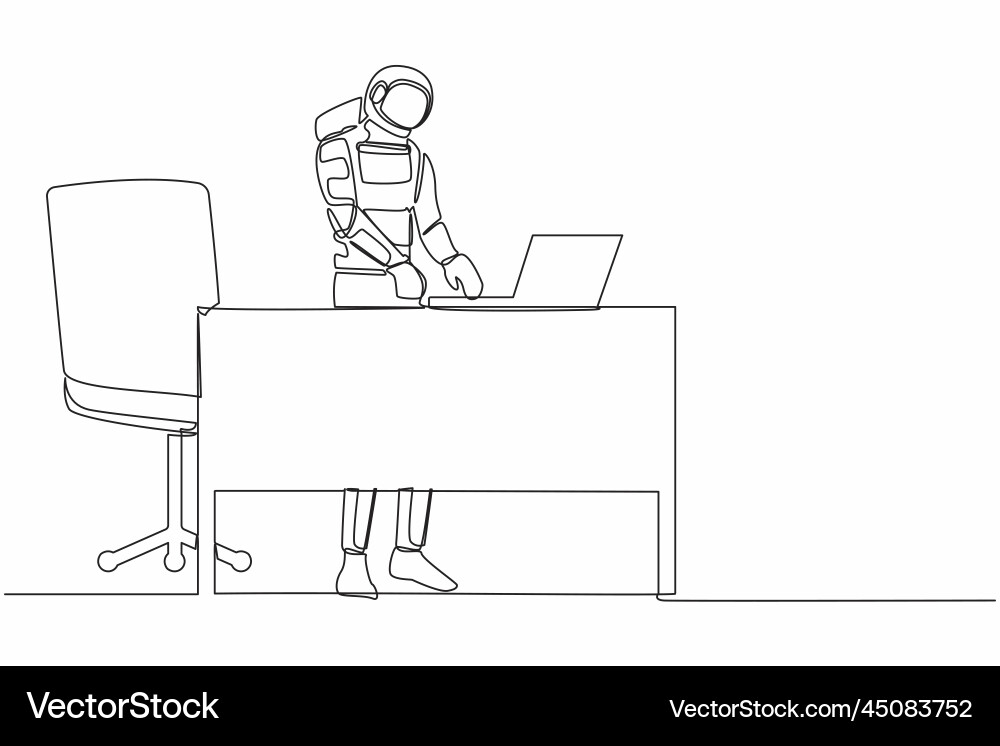 Continuous one line drawing of smart young Vector Image