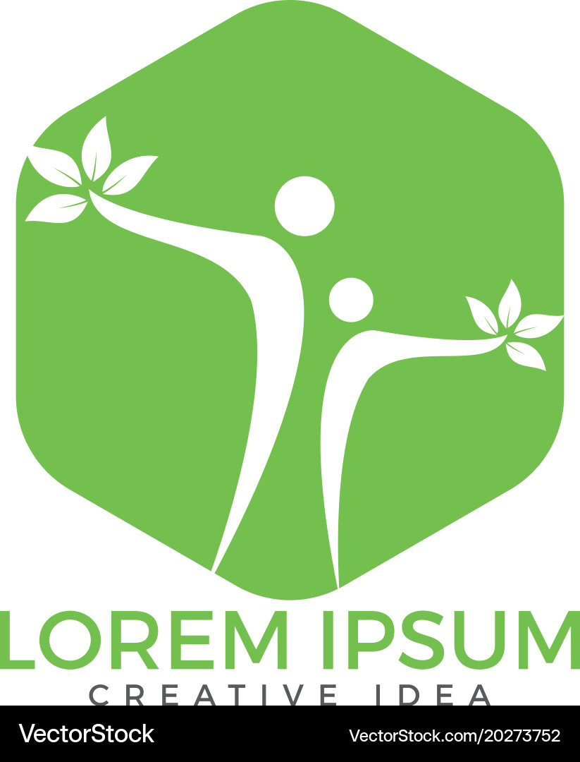 Human friendship and bonding logo design Vector Image