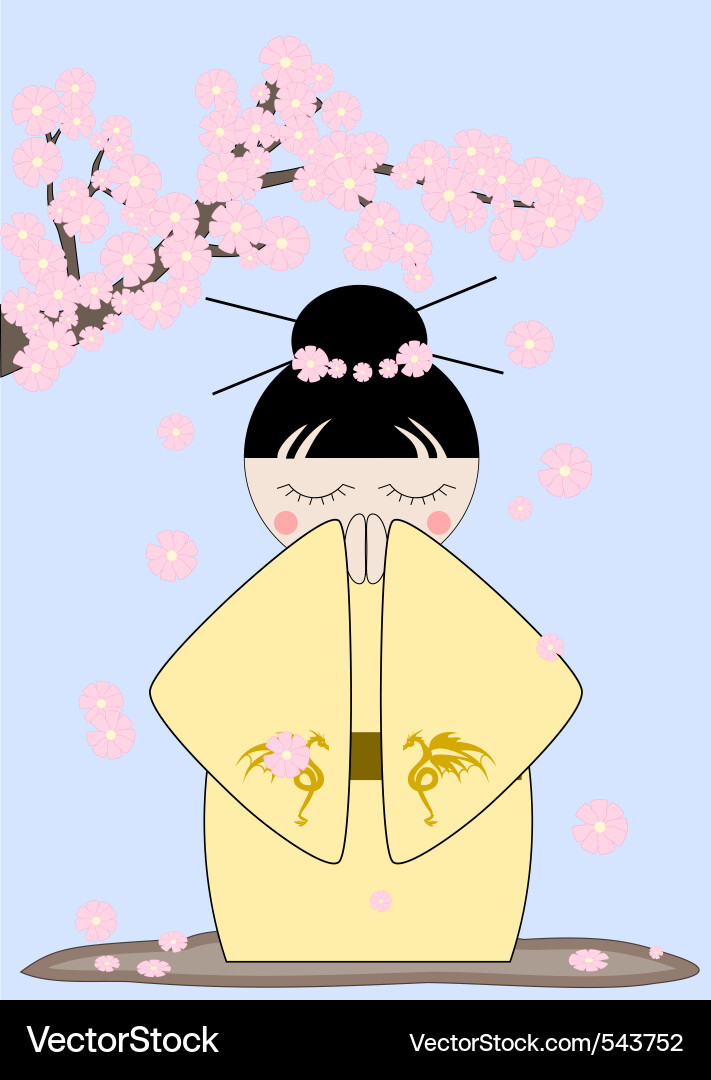 Japan girl Royalty Free Vector Image - VectorStock