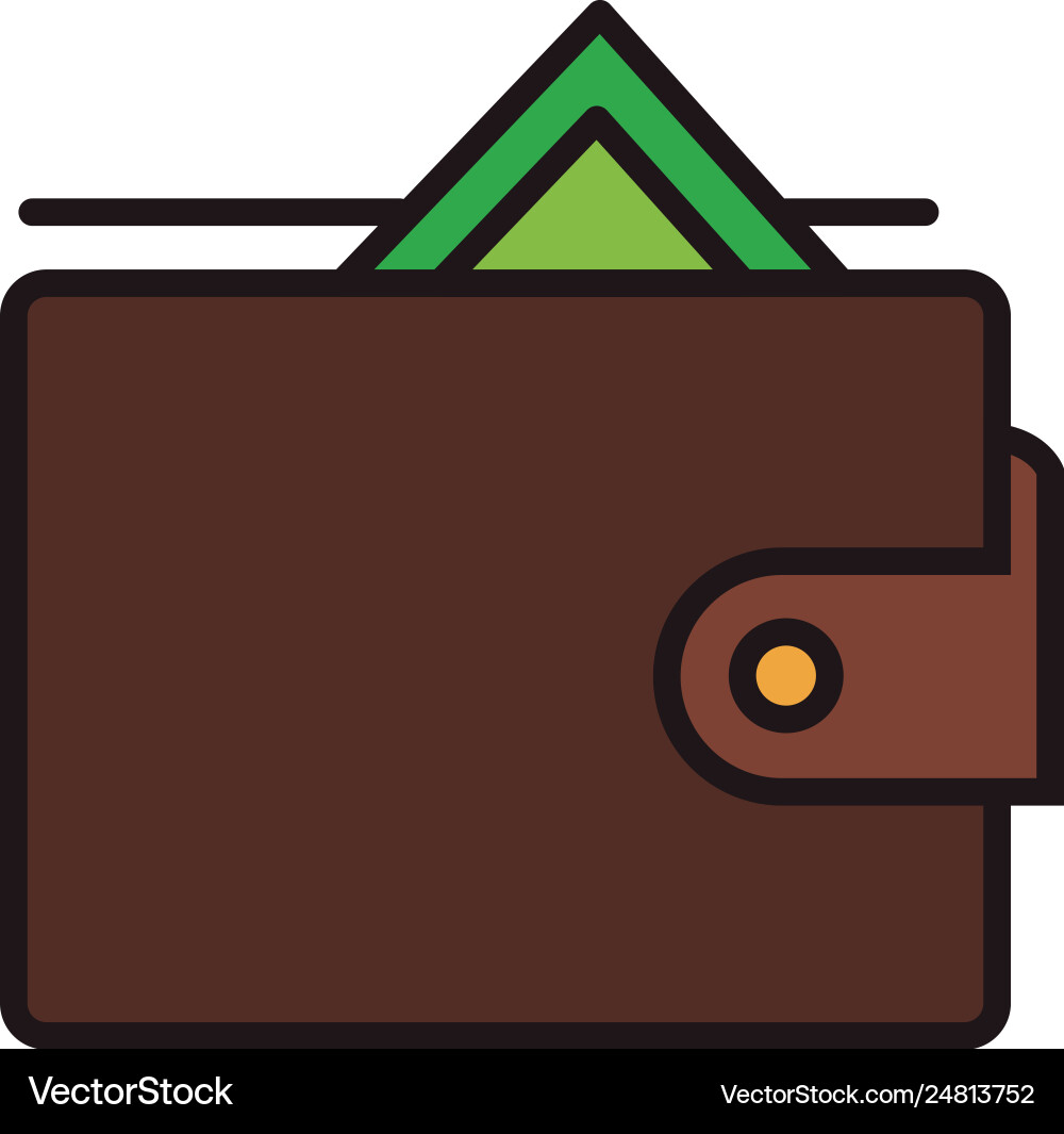 Leather wallet with money symbol Royalty Free Vector Image