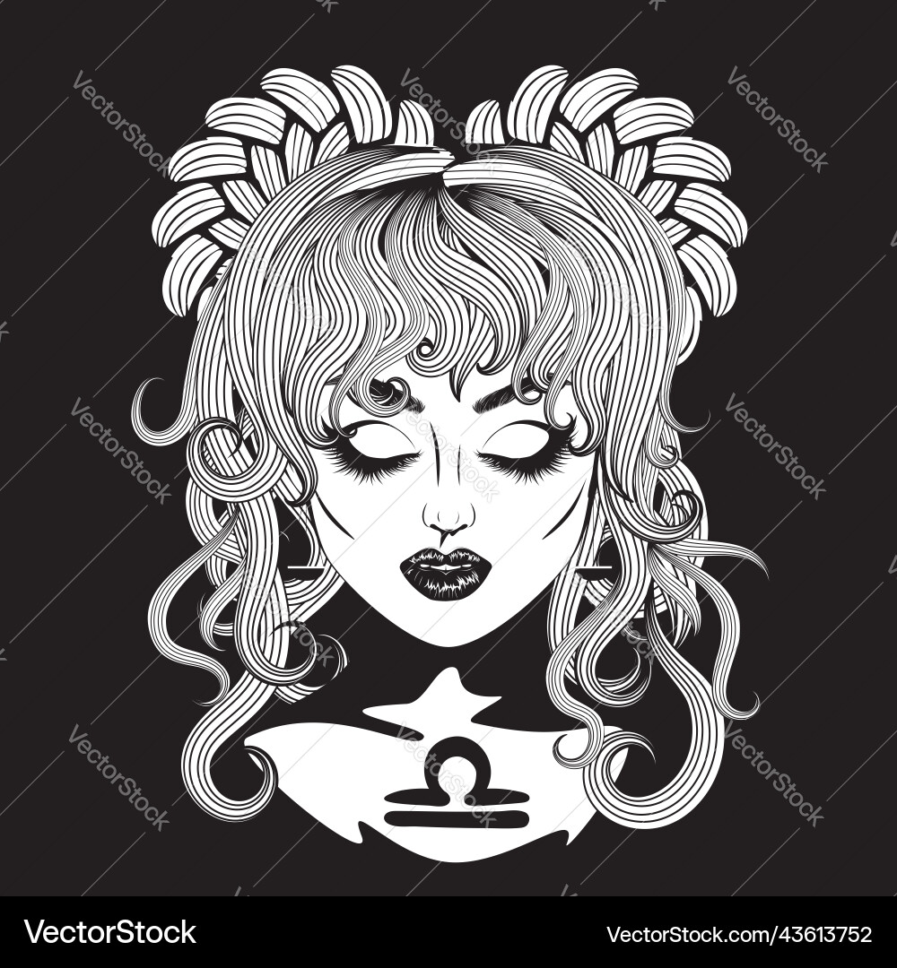 Libra zodiac girl Royalty Free Vector Image - VectorStock