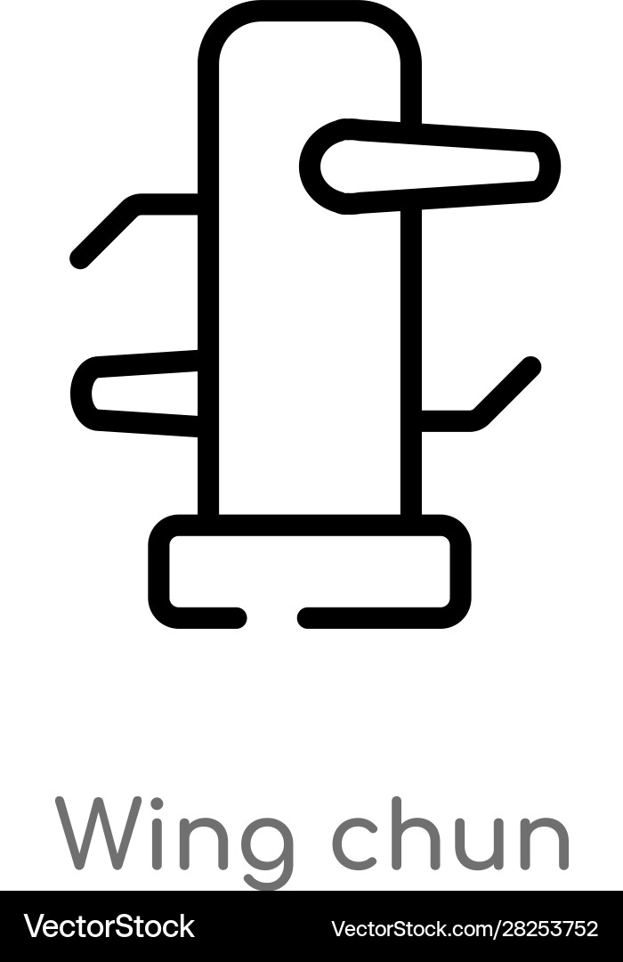 Outline wing chun icon isolated black simple line Vector Image