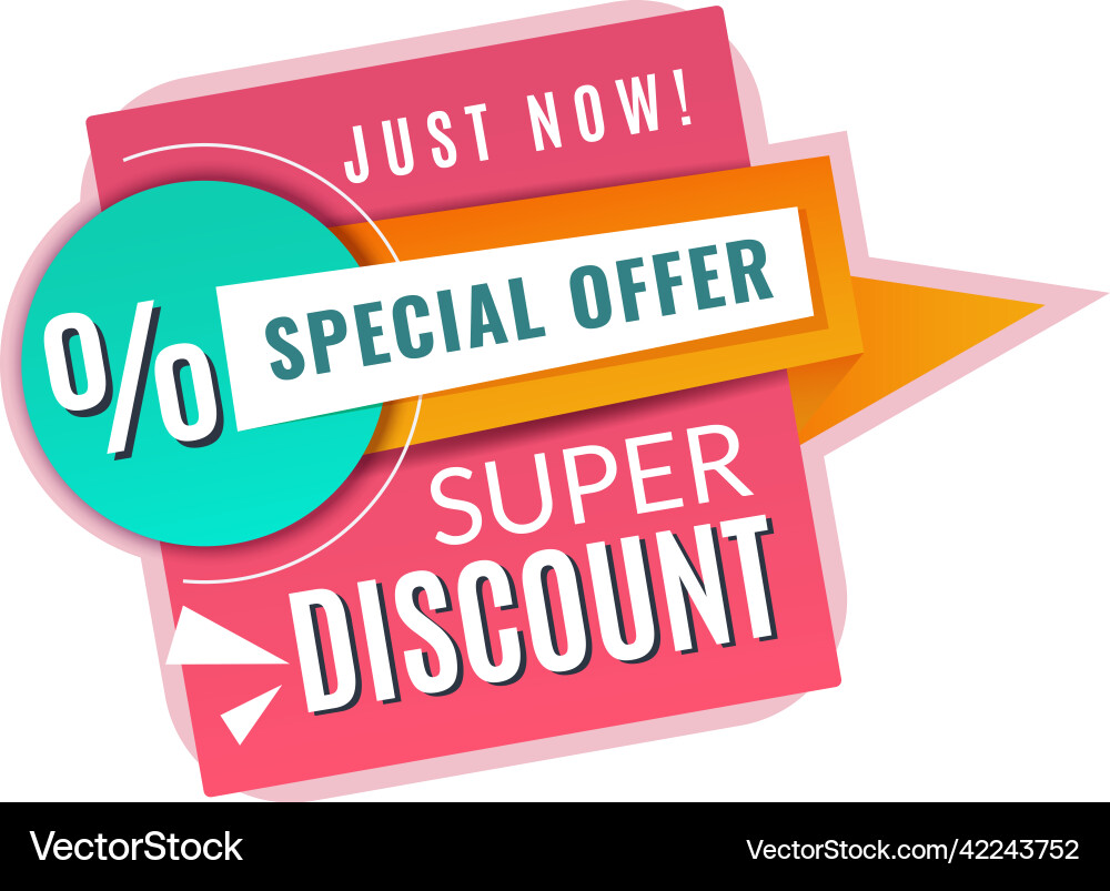 Super discount sticker advertising banner Vector Image