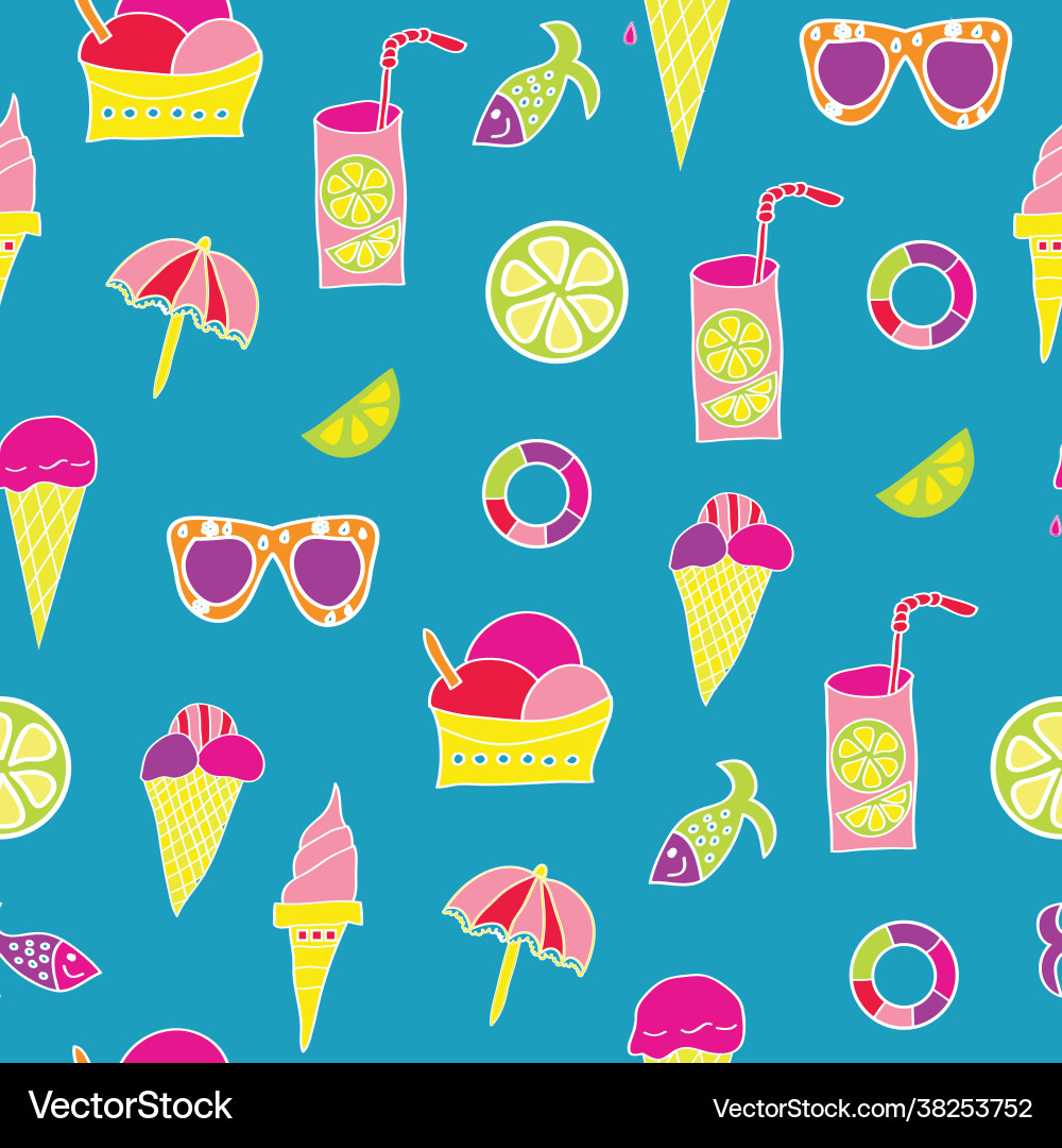Vintage fresh hand drawn summer articles like ice Vector Image