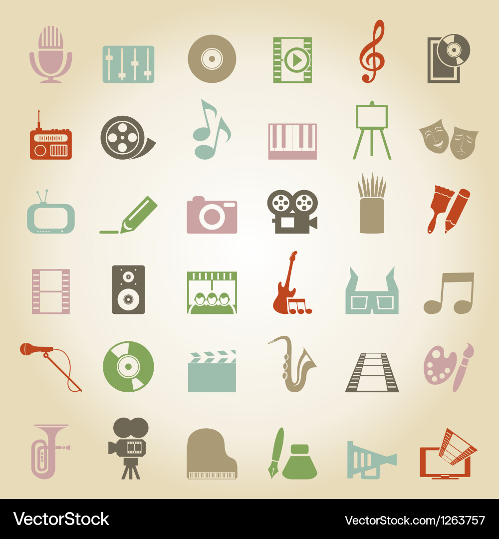 Art music media icon Royalty Free Vector Image
