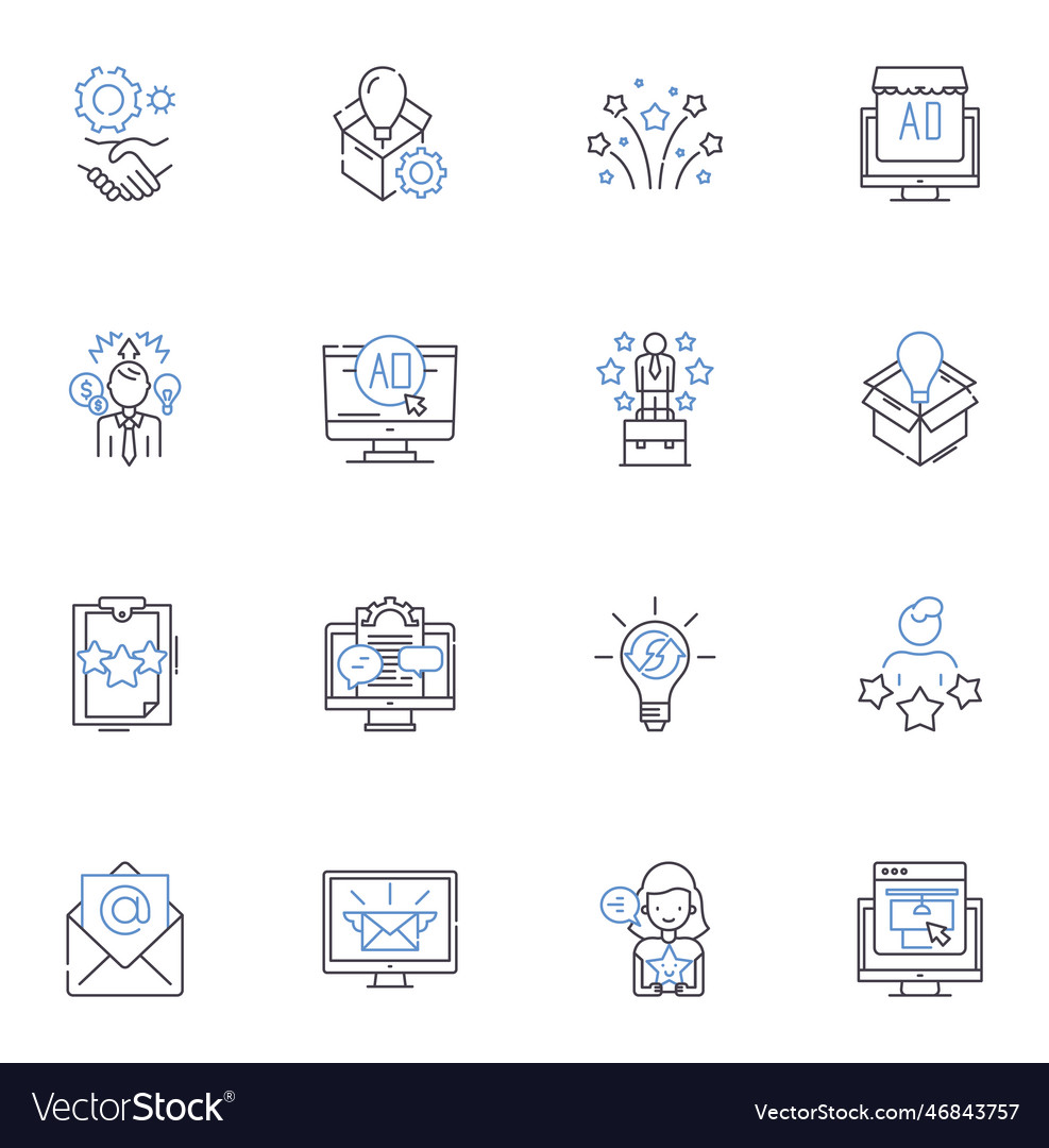 Assorting line icons collection sorting Royalty Free Vector