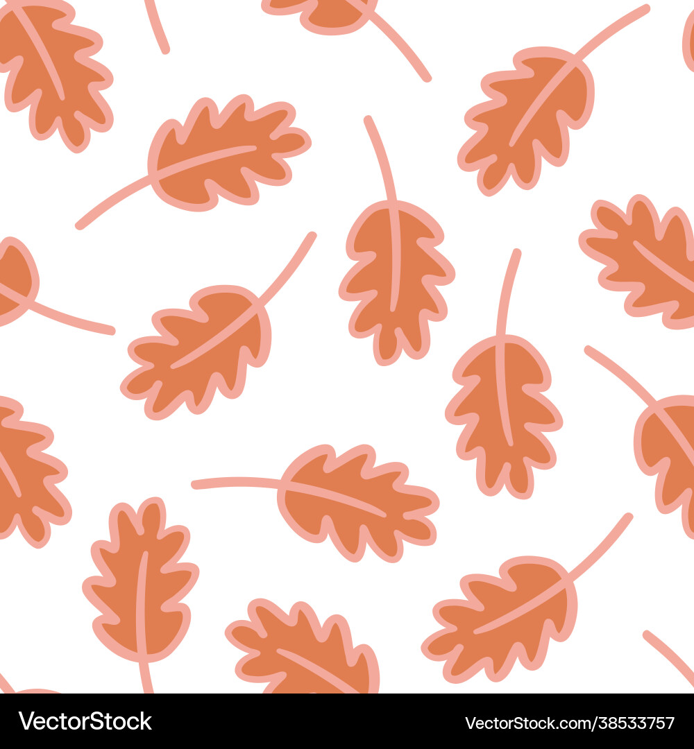 Autumn orange tossed leaves seamless Royalty Free Vector