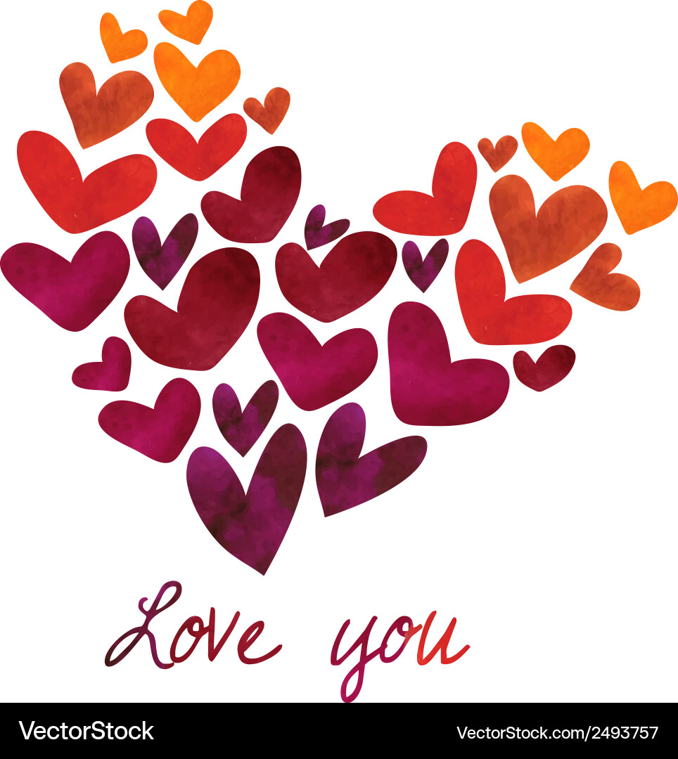 Beautiful hand drawn watercolor postcard Vector Image
