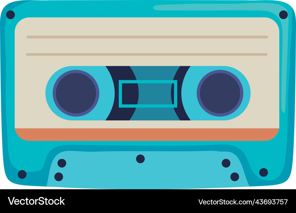 Cassette musical retro Royalty Free Vector Image