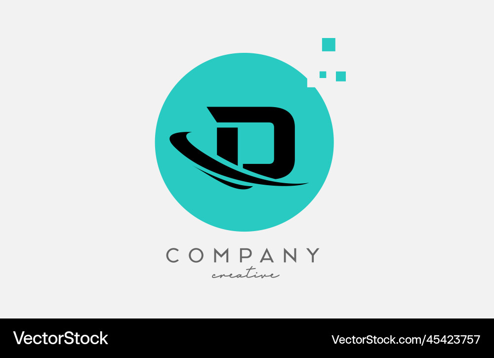 Circle d alphabet letter logo icon with dots Vector Image