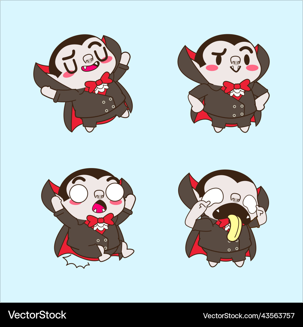 Cute little vampire set Royalty Free Vector Image