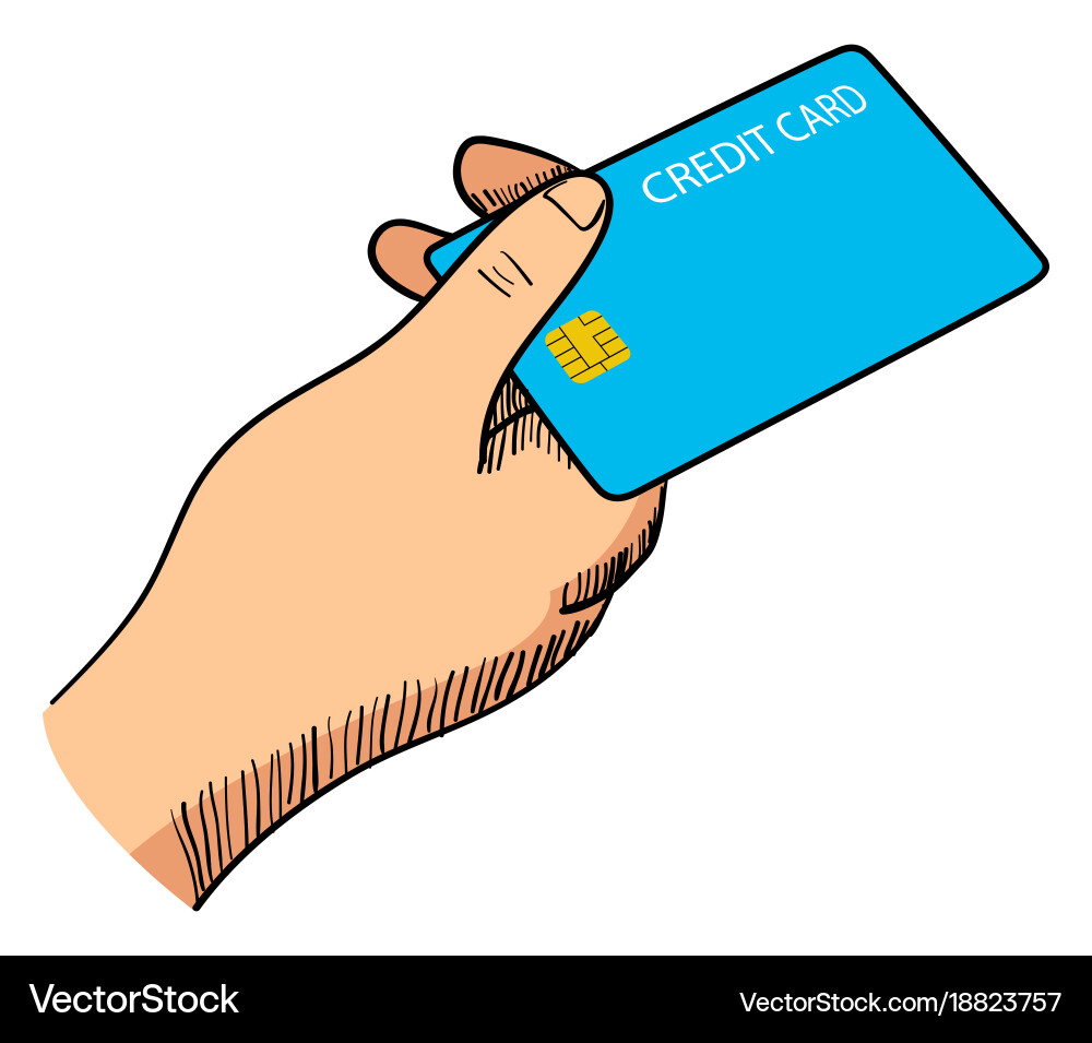 Hand giving a credit card Royalty Free Vector Image