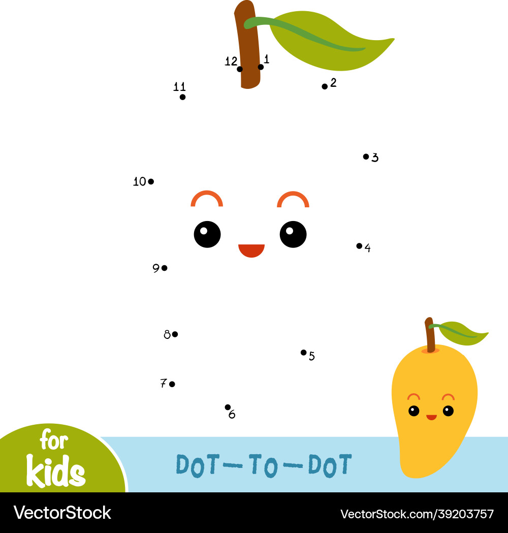 Numbers game education game for children mango Vector Image