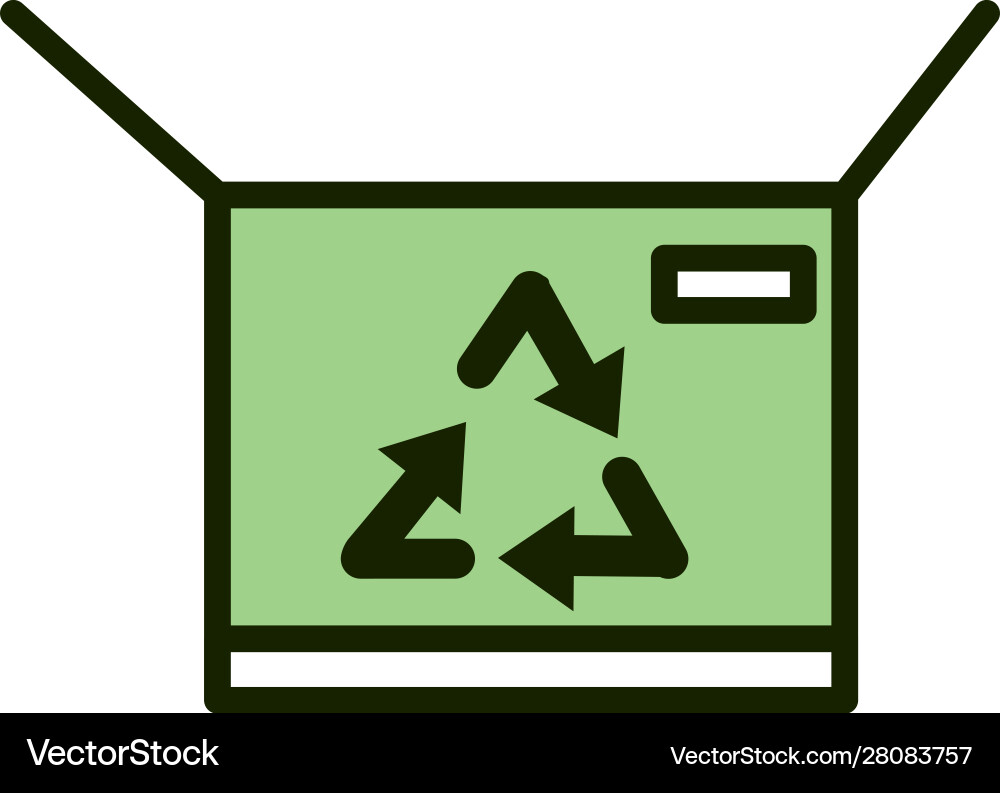 Recycle box environment ecology line and fill Vector Image