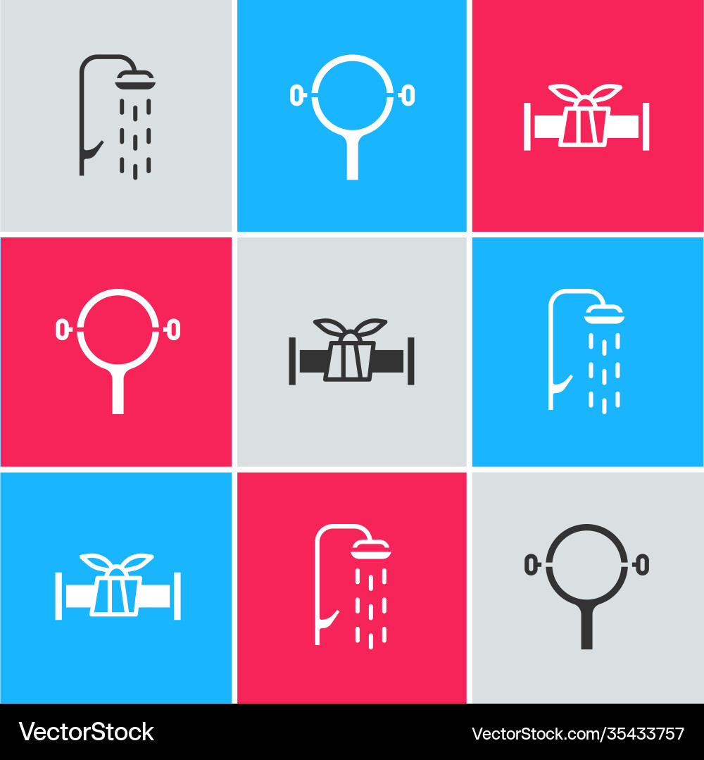 Set shower filter wrench and industry metallic Vector Image