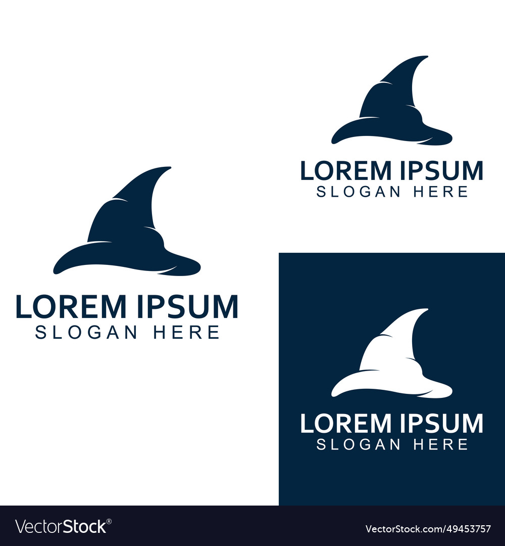 Wizard cap logo by using design concept template Vector Image