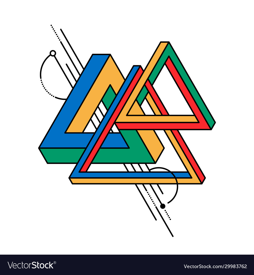 Abstract geometric impossible triangle shape Vector Image