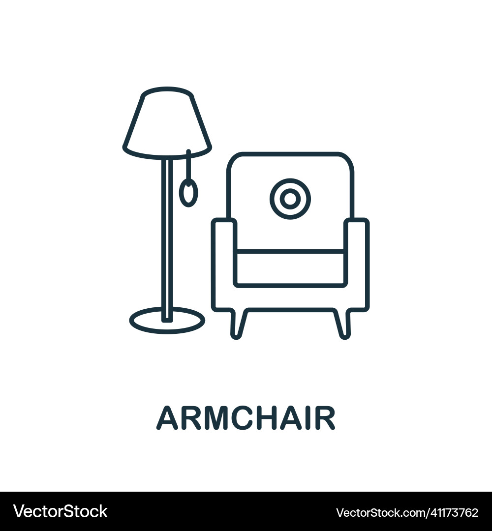 Armchair icon line element from home rest Vector Image