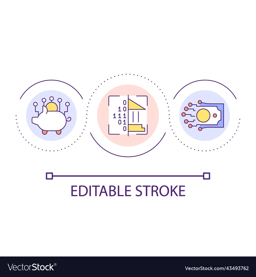 Banking digitalization loop concept icon Vector Image