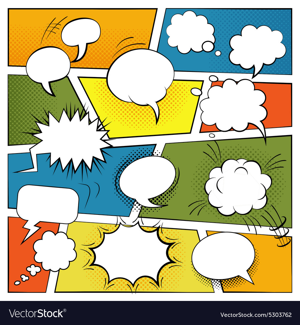 Blank comic bubbles set Royalty Free Vector Image