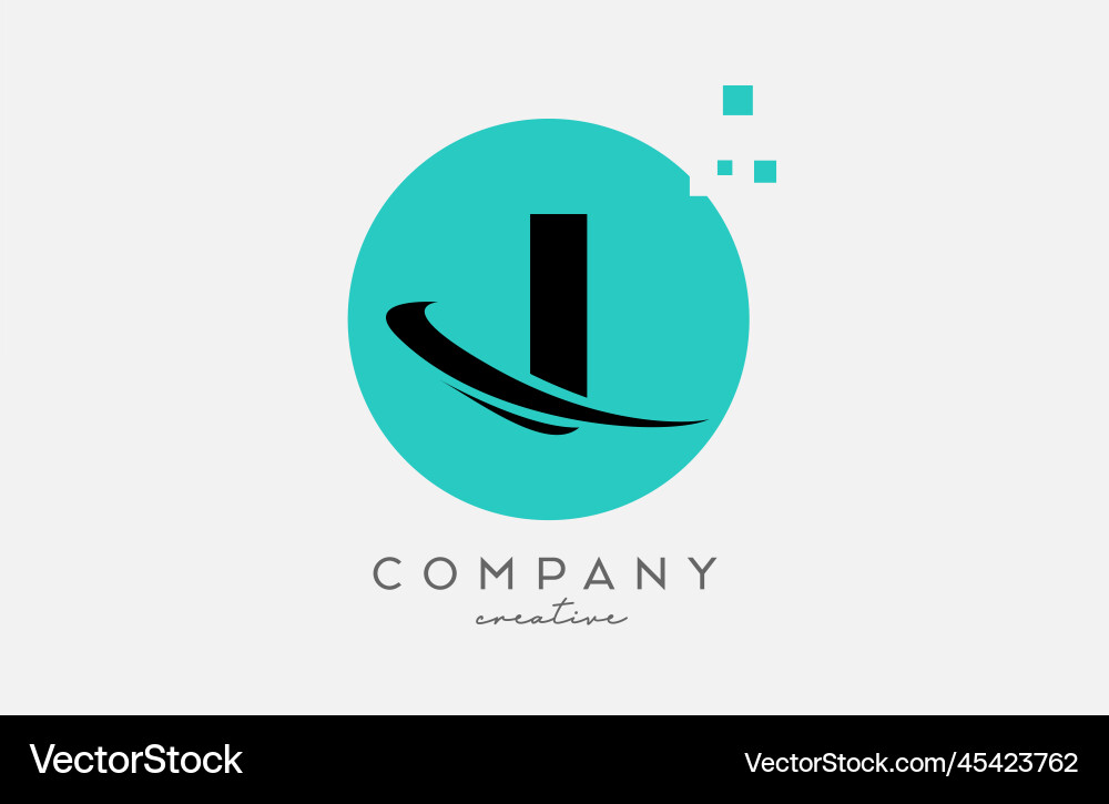 Circle i alphabet letter logo icon with dots Vector Image