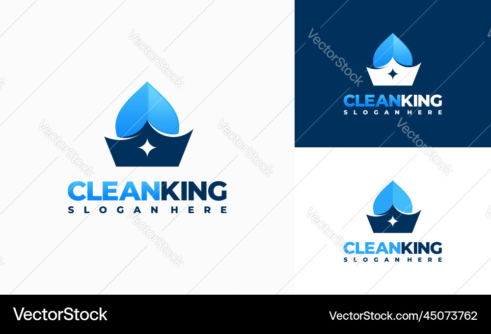 Cleaning king logo designs concept cleaning Vector Image