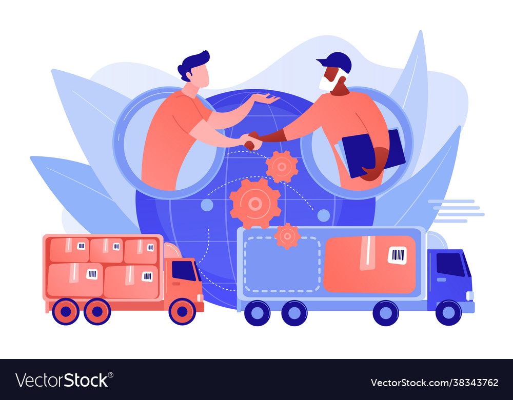Collaborative logistics concept Royalty Free Vector Image