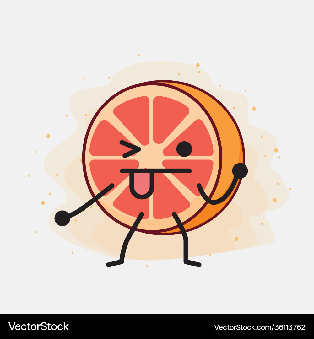 Cute orange grapefruit mascot mascot character Vector Image