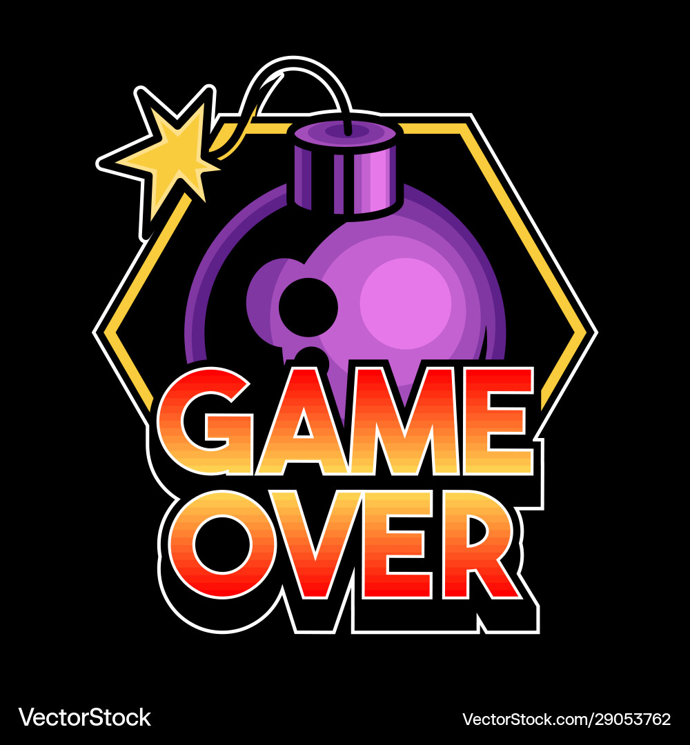 Game over lettering design trendy phrase Vector Image