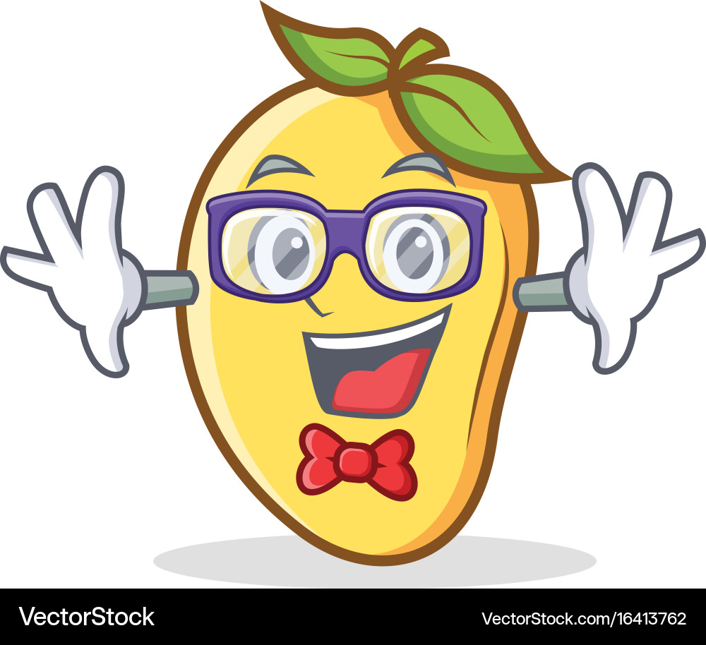Geek mango character cartoon mascot Royalty Free Vector