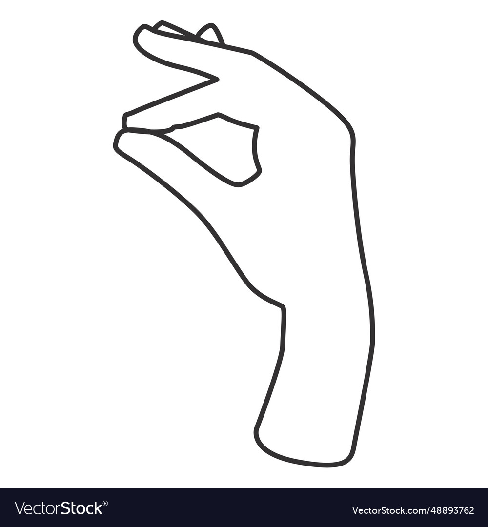 Joining thumb and index fingers stroke sign Vector Image