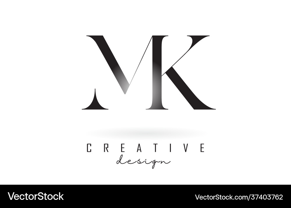 Mk m k letter design logo logotype concept Vector Image