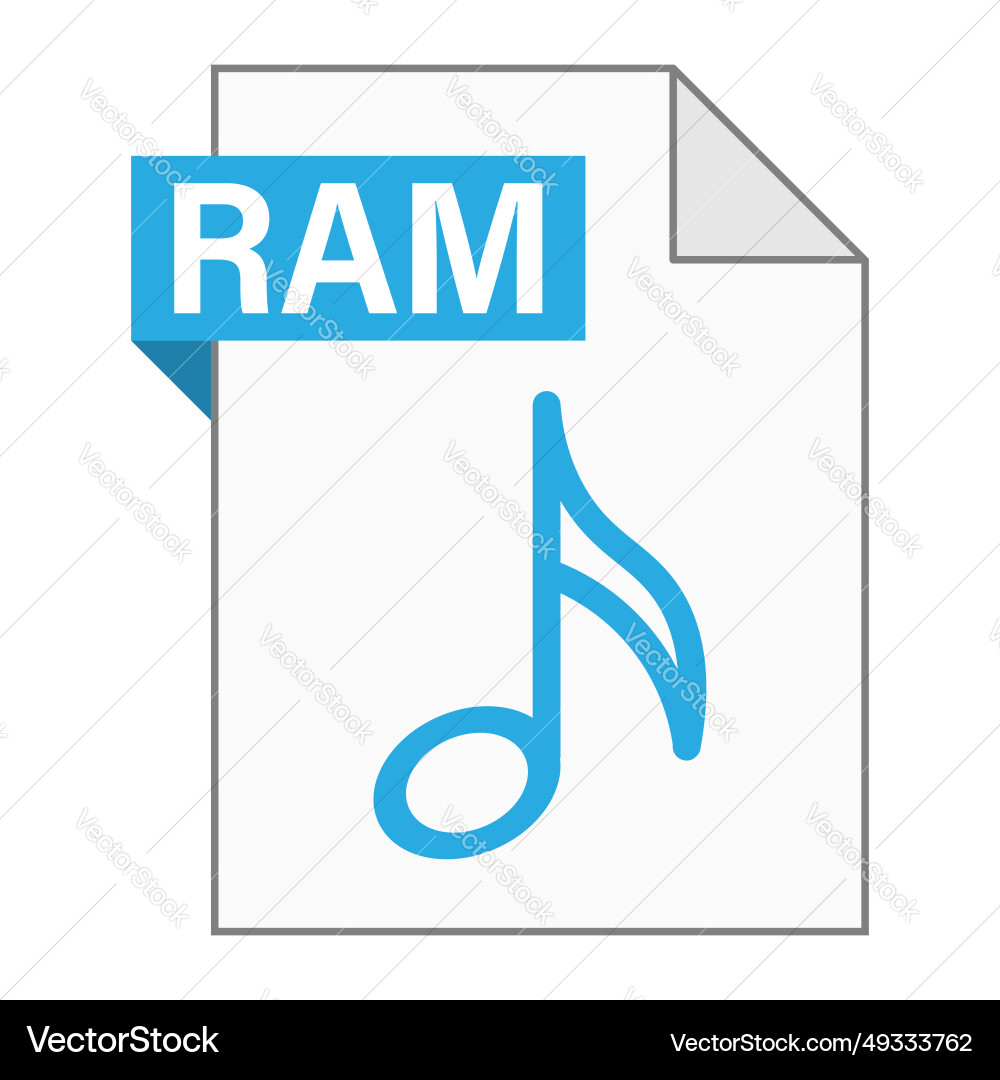 Modern flat design of ram file icon for web Vector Image