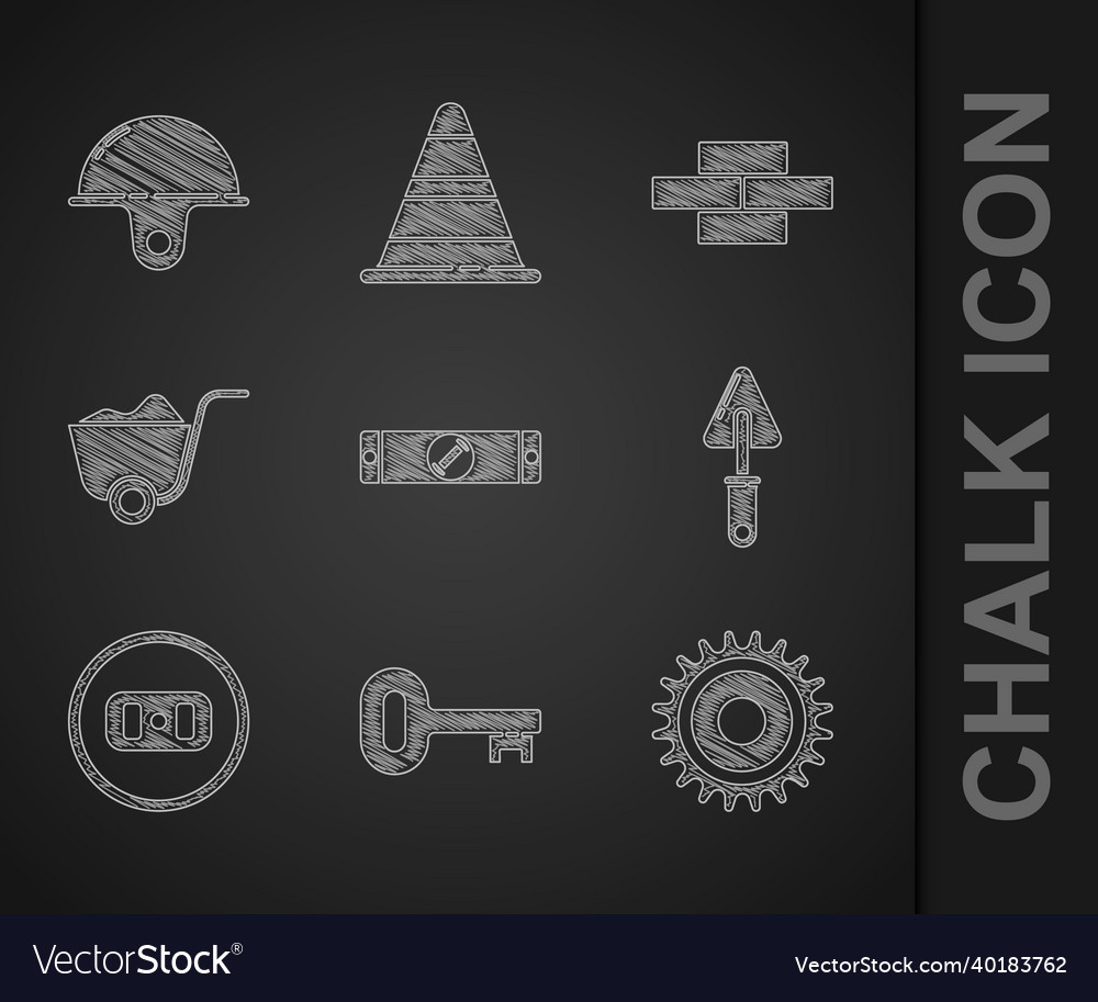 Set construction bubble level old key circular Vector Image