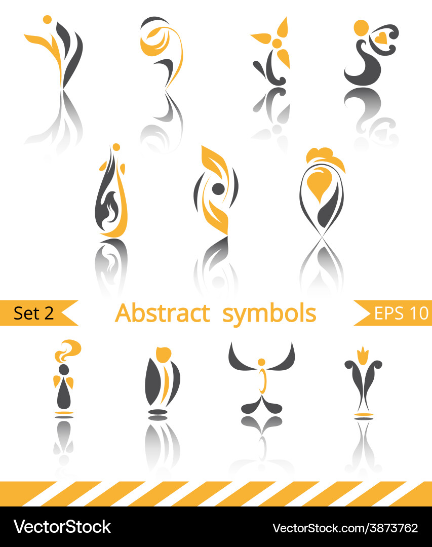 Set of different abstract flat summer and spring Vector Image