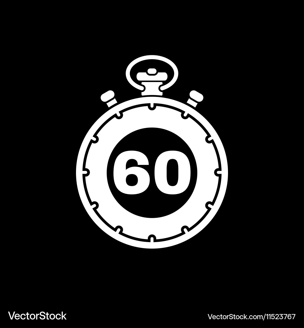 60 seconds minutes stopwatch icon clock Royalty Free Vector