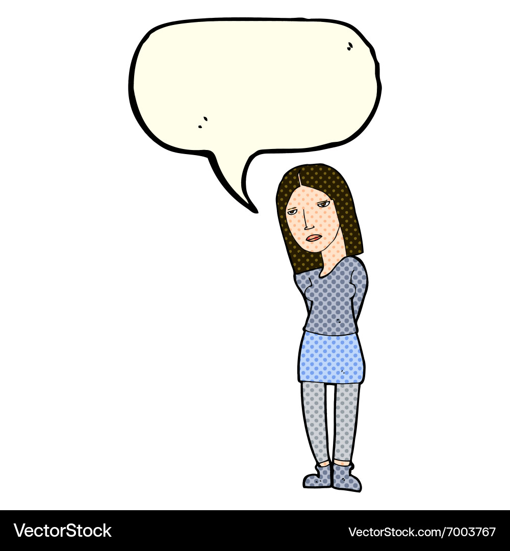 Cartoon woman waiting with speech bubble Vector Image