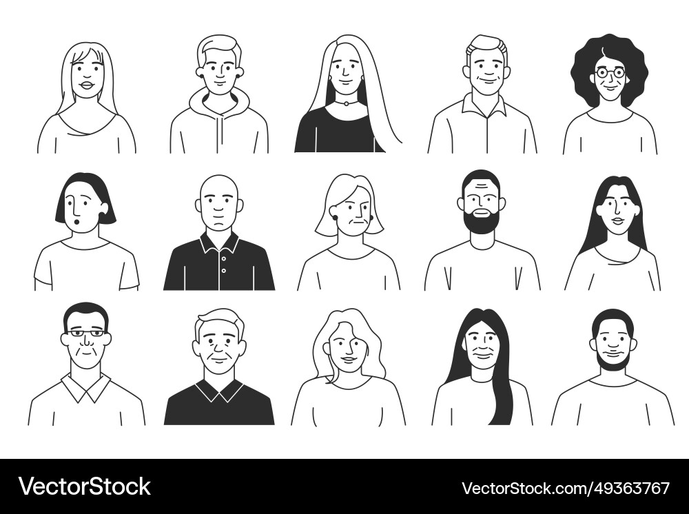 Doodle people cartoon human characters with Vector Image