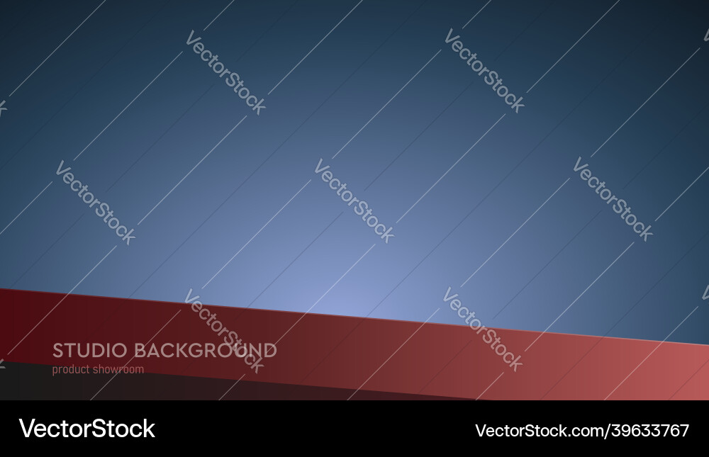 Down top view to red pedestal studio for product Vector Image